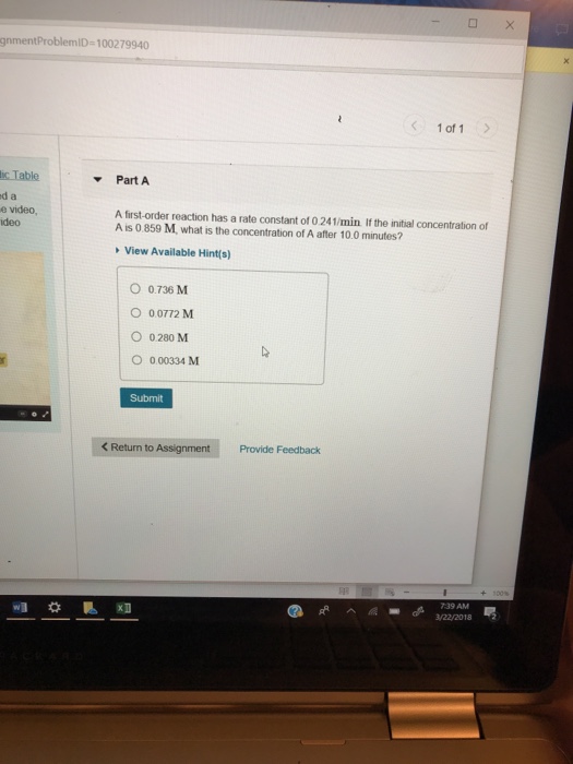 Solved Rate Laws Reaction odic Table Part A d a e | Chegg.com
