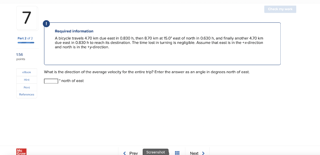Solved 7 Part 2 of 2 1.56 points eBook Hint Print References | Chegg.com
