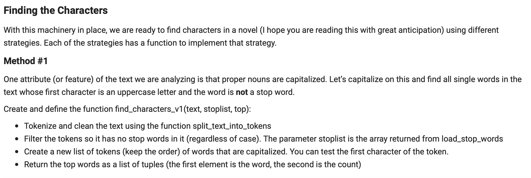 Lesson: Finding Characters One of the goals of the | Chegg.com