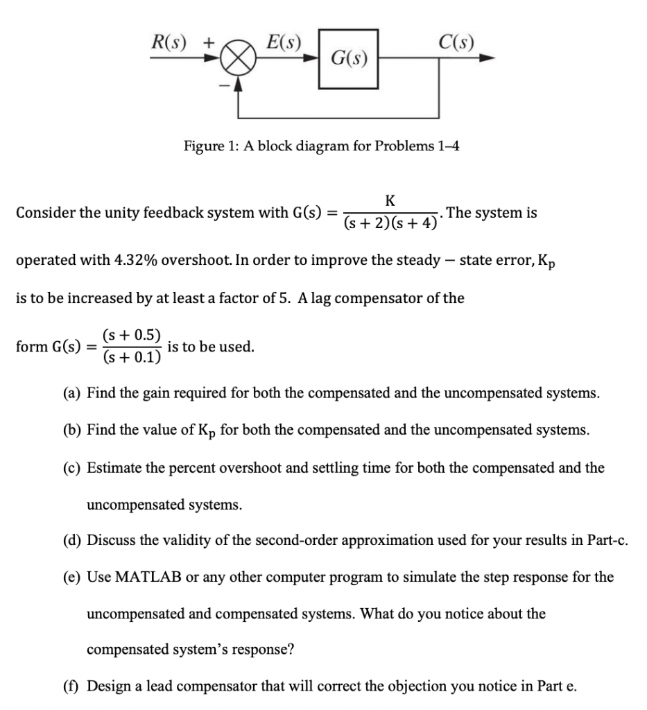 Solved R(s)E(s C(s) Figure 1: A block diagram for Problems | Chegg.com