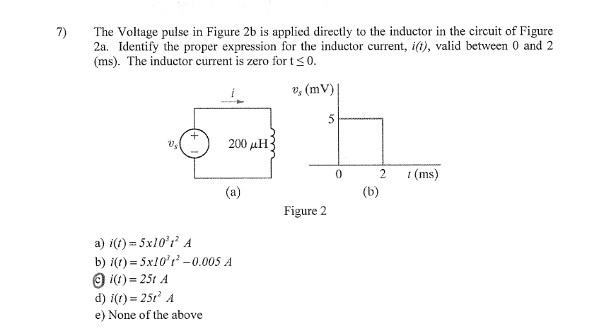 Solved The Voltage pulse in ﻿Figure 2b is ﻿applied directly | Chegg.com