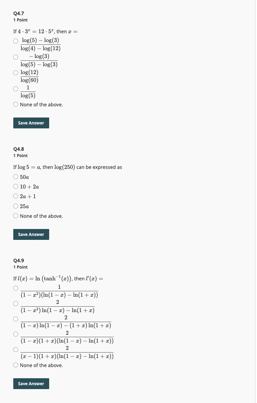 Solved Select ONE correct choice. No explanation is | Chegg.com