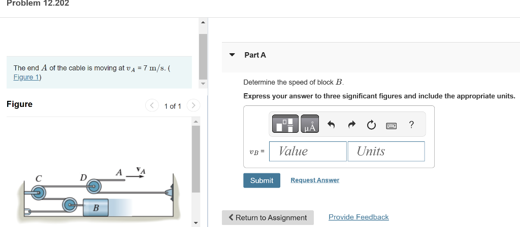 Solved The end A of the cable is moving at vA=7 m/s. ( | Chegg.com