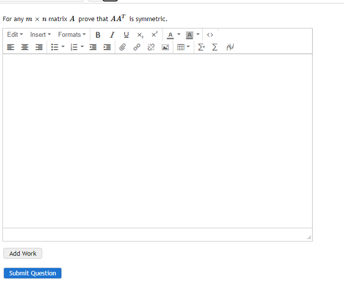 Solved For any m x n matrix A prove that AAT is symmetric. | Chegg.com