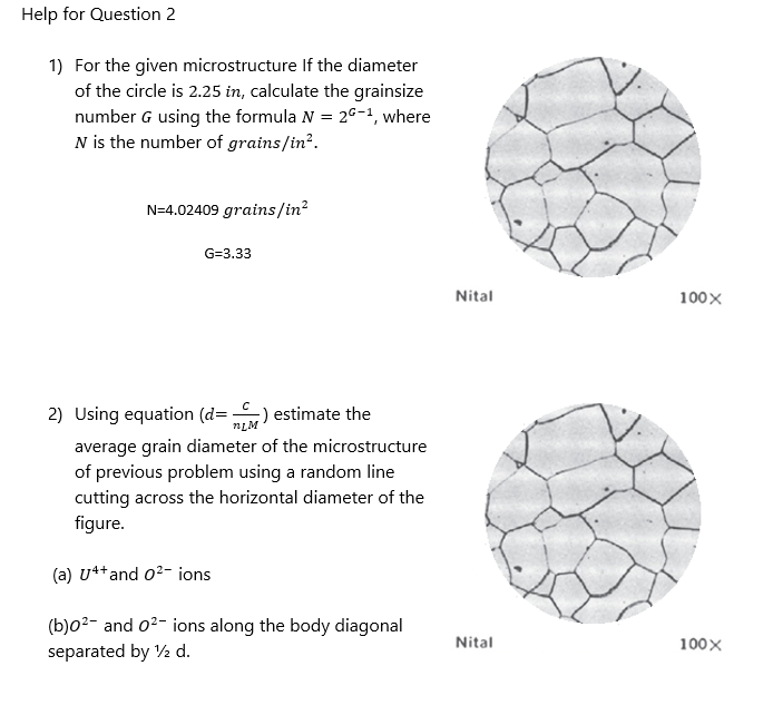 Solved Help for Question 2 1) For the given microstructure | Chegg.com