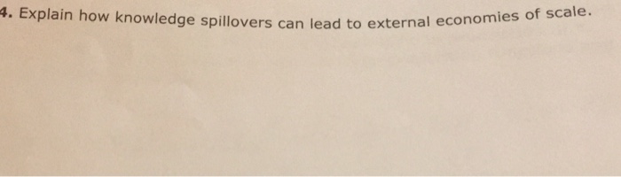 Solved 4. Explain how knowledge spill overs can lead to | Chegg.com