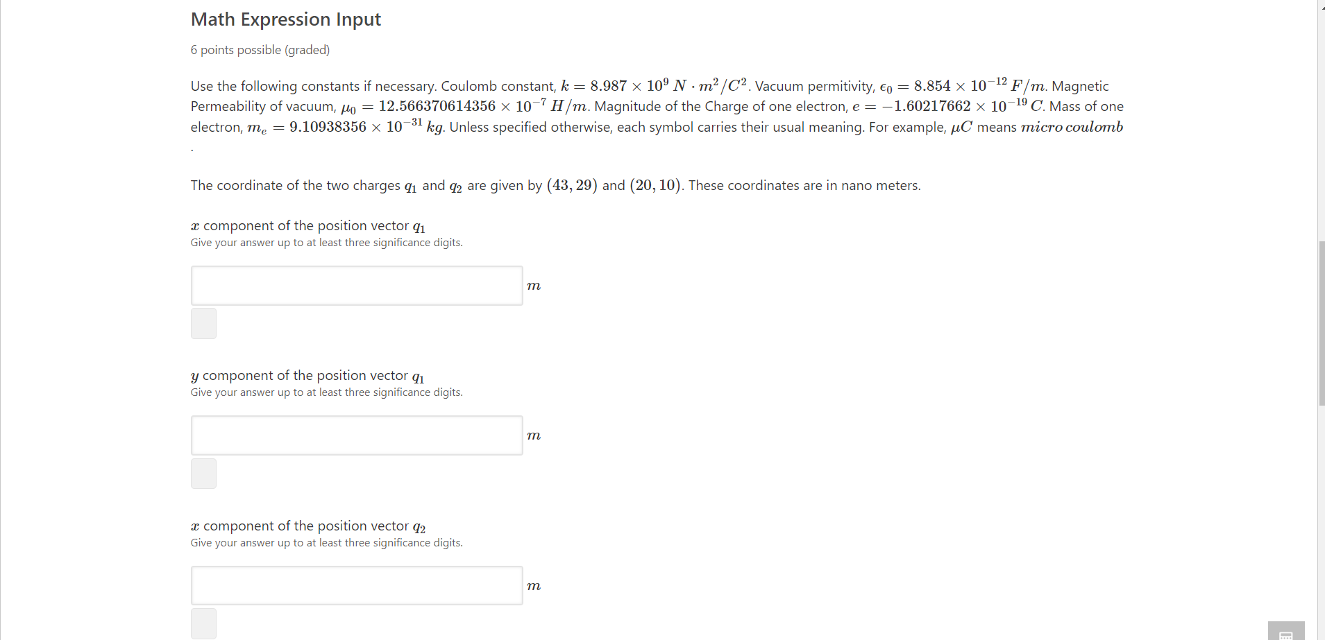 Solved Math Expression Input 0.0/1.0 point (graded) Use the | Chegg.com