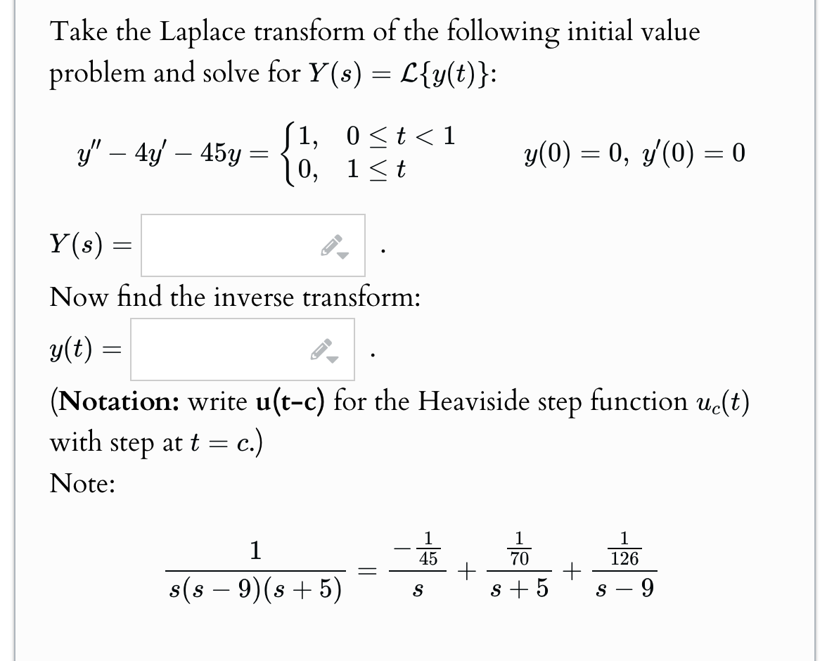 Solved Take the Laplace transform of the following initial | Chegg.com