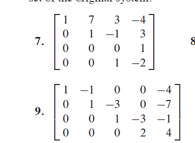 Solved Help with 7 and 9. the augmented matrix of a linear | Chegg.com