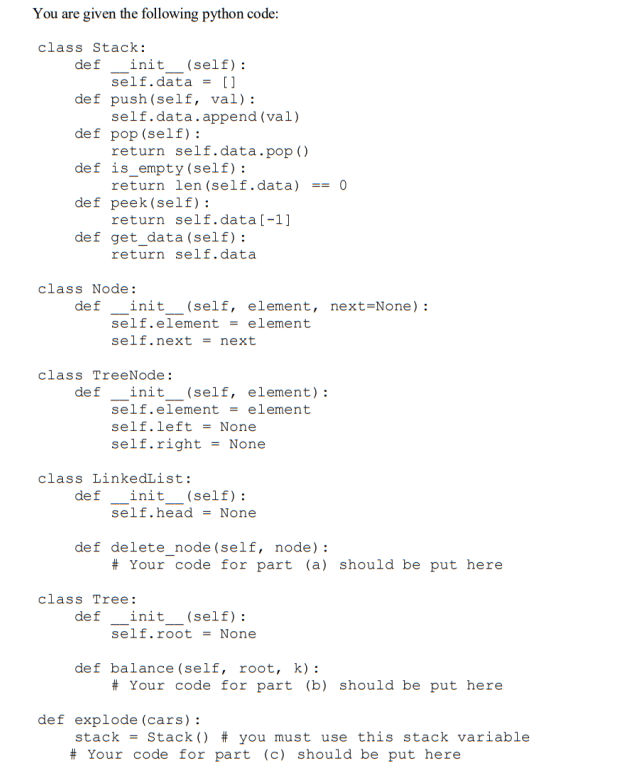 Solved You are given the following python code: class Stack: | Chegg.com