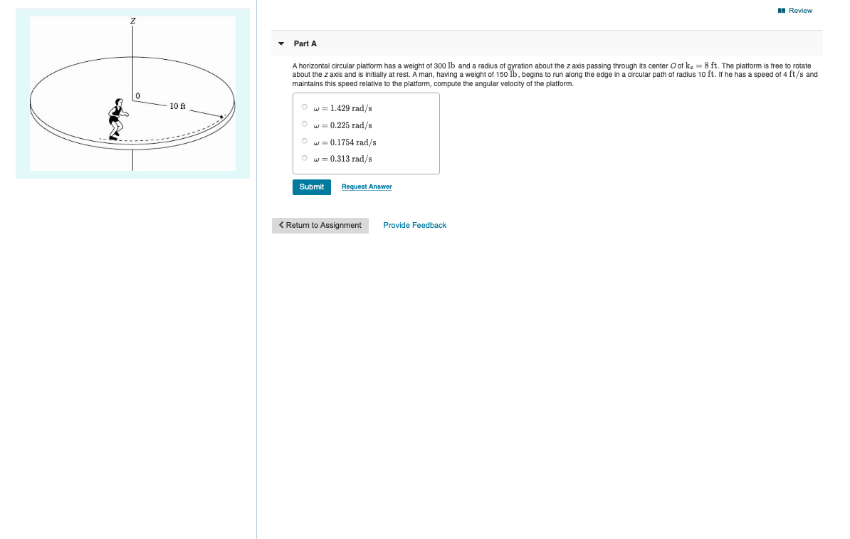 Solved u Review Part A A horizontal circular platform has a | Chegg.com