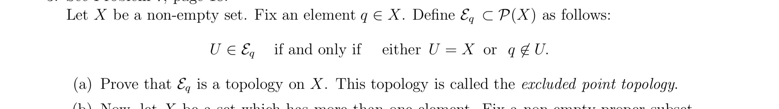 Solved Let X be a non-empty set. Fix an element q∈X. Define | Chegg.com
