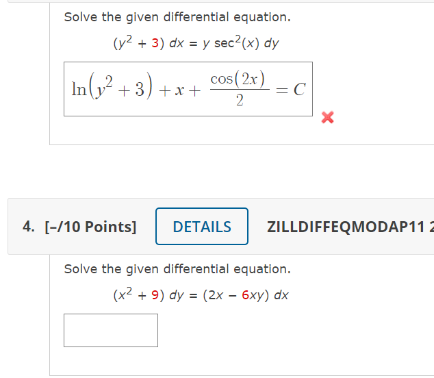 Solved Solve the given differential equation. | Chegg.com