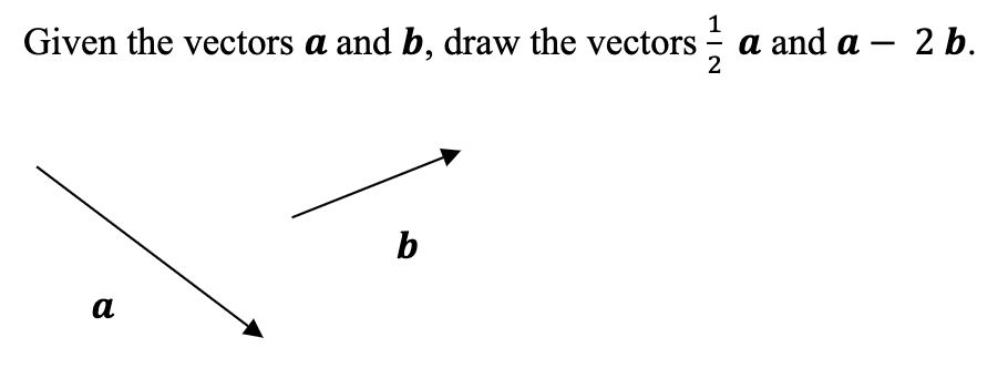 Solved Given the vectors a and b, draw the vectors 1 / 2 a | Chegg.com