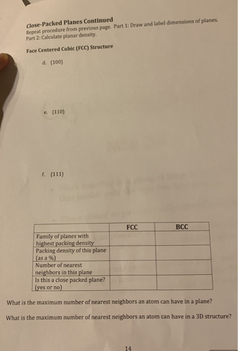 Solved 81 close-Packed Directions The packing density of | Chegg.com