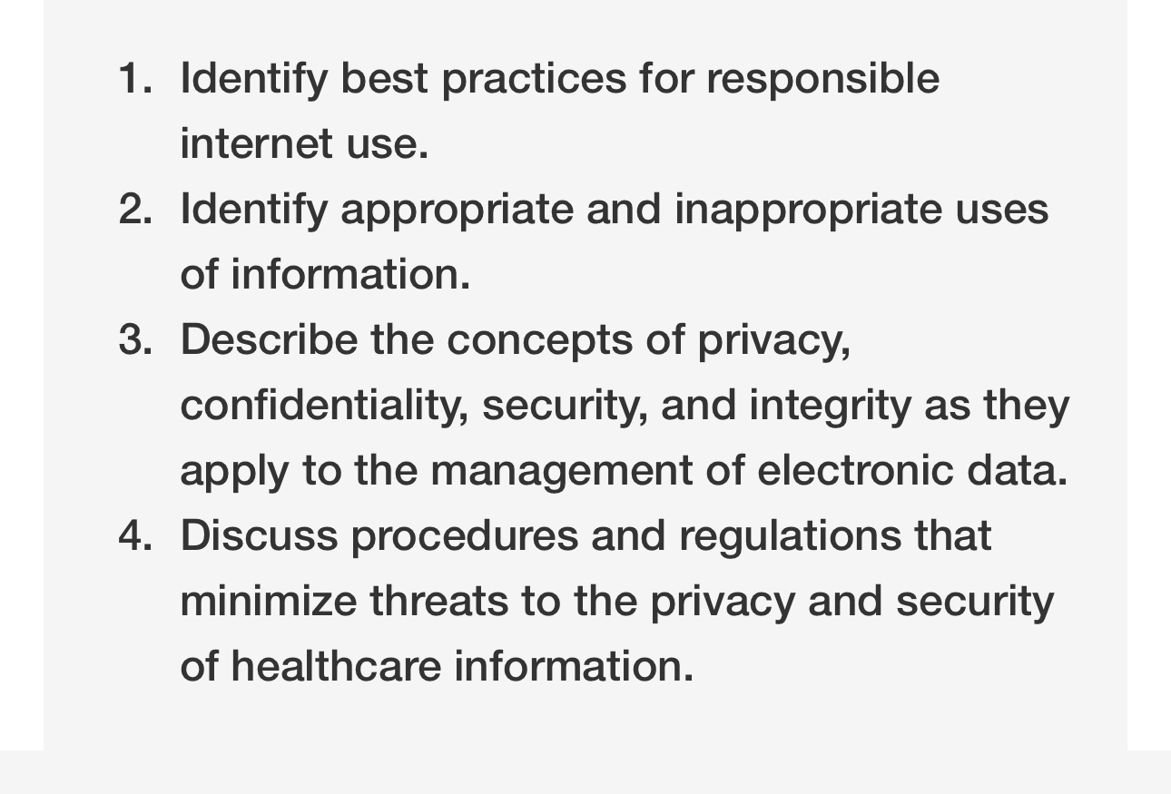 Solved 1. Identify best practices for responsible internet | Chegg.com