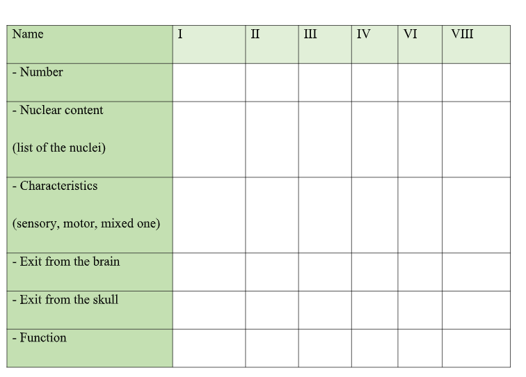 Solved 😊 Explain the below structures; cranial nerves | Chegg.com