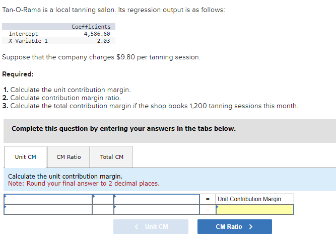 Solved Tan-O-Rama is a local tanning salon. Its regression | Chegg.com