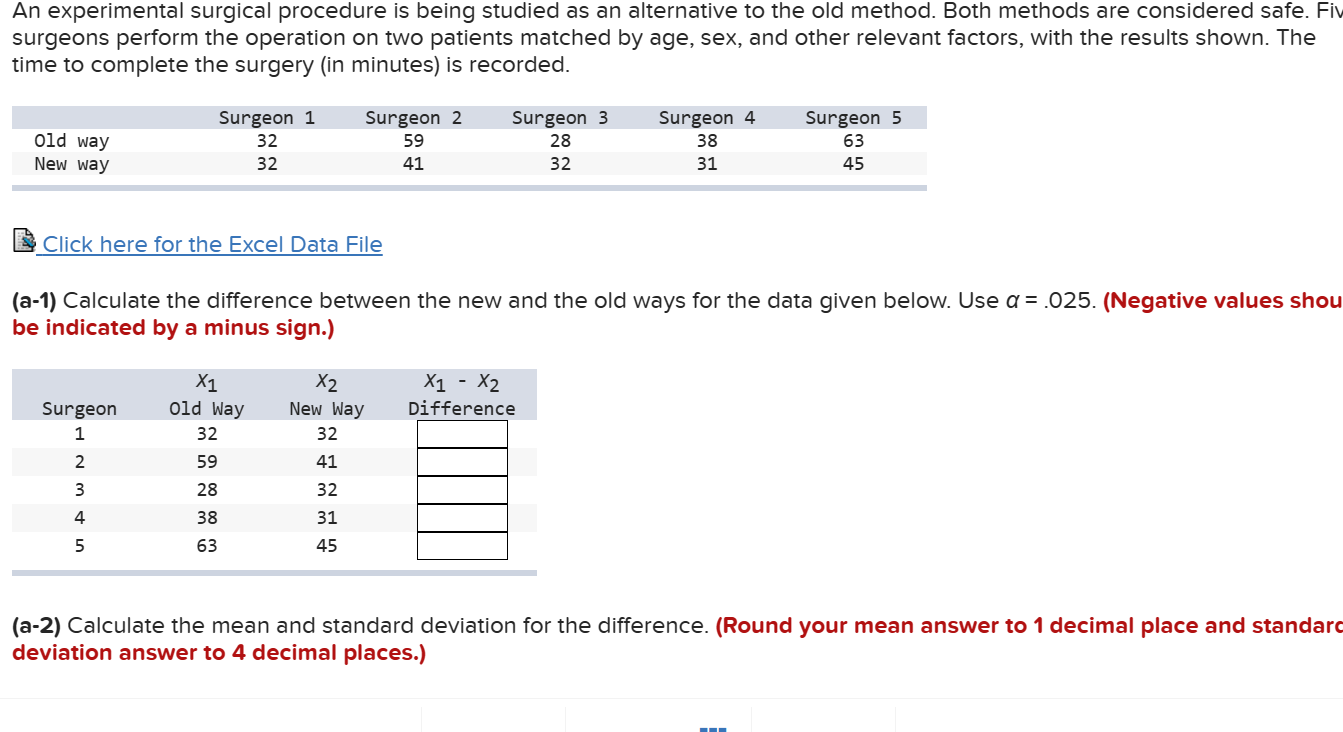 An experimental surgical procedure is being studied | Chegg.com