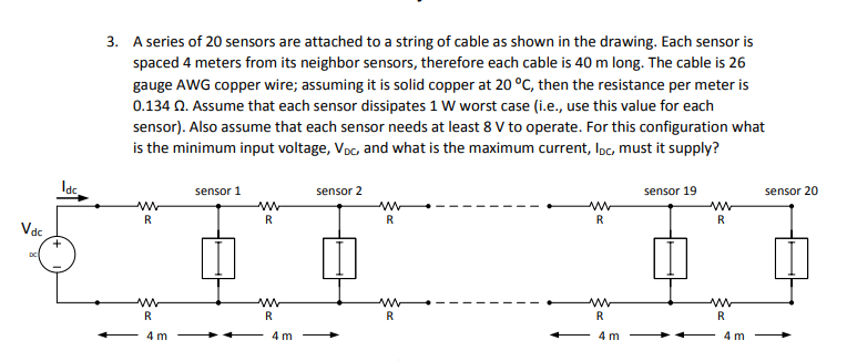 Solved A series of 20 sensors are attached to a string of | Chegg.com