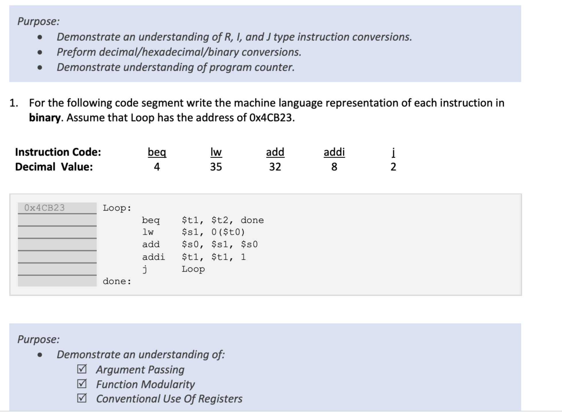 Solved Purpose: - Demonstrate an understanding of R,I, and J | Chegg.com
