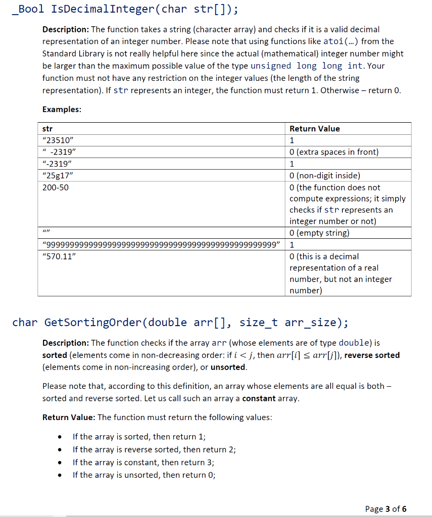 Solved Bool IsDecimalInteger(char str[]); Description: The | Chegg.com