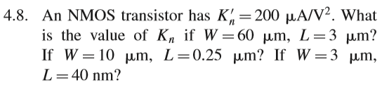 Solved NMOS TRANSISTOR MATHEMATICAL MODEL SUMMARY Equations | Chegg.com