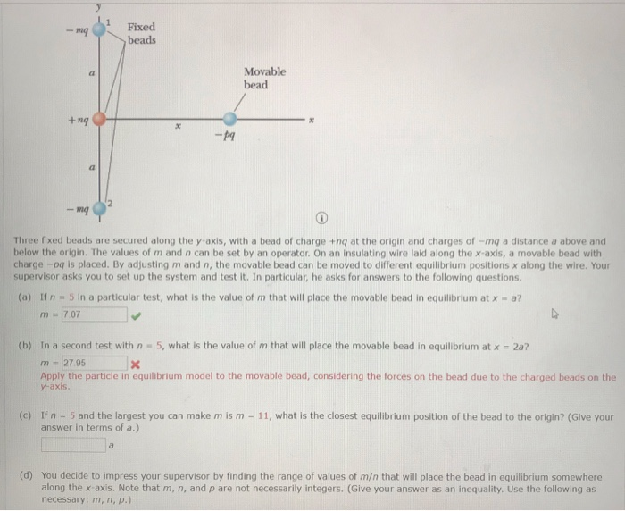 Solved L 1 mg Fixed beads Movable bead +ng Three fixed beads | Chegg.com