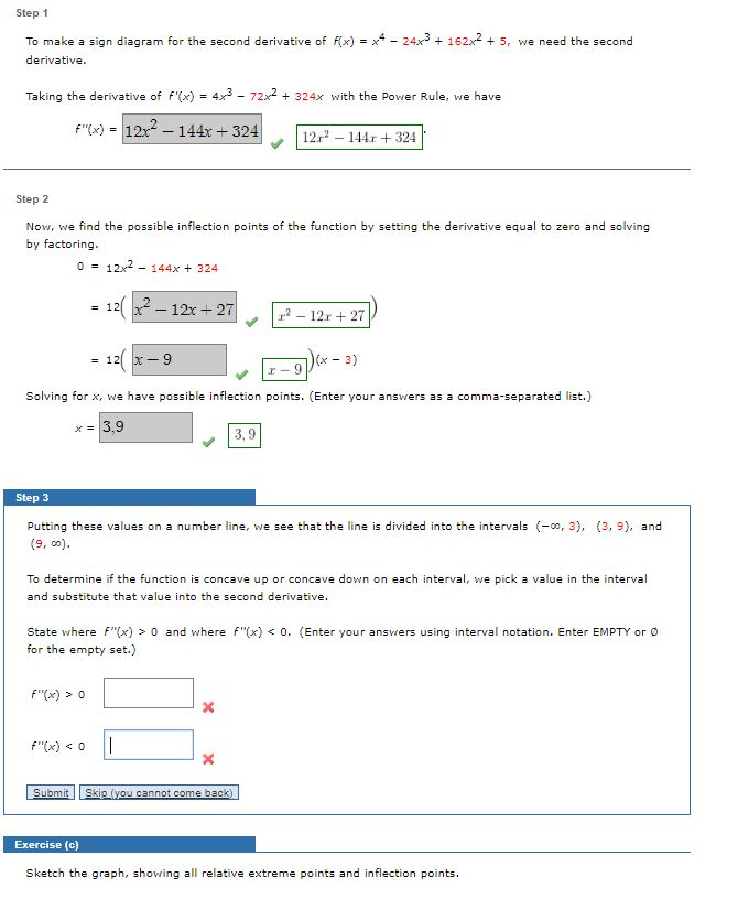 Solved Step 1 To make a sign diagram for the second | Chegg.com