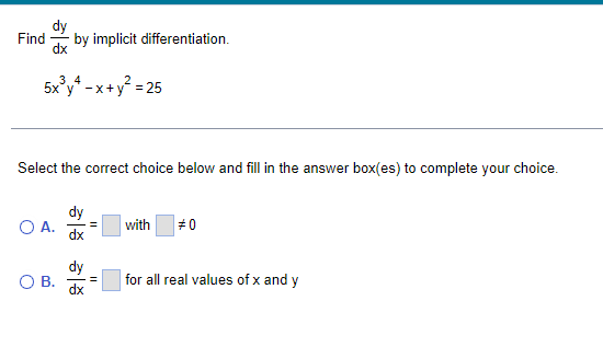 Solved Find dydx ﻿by implicit | Chegg.com