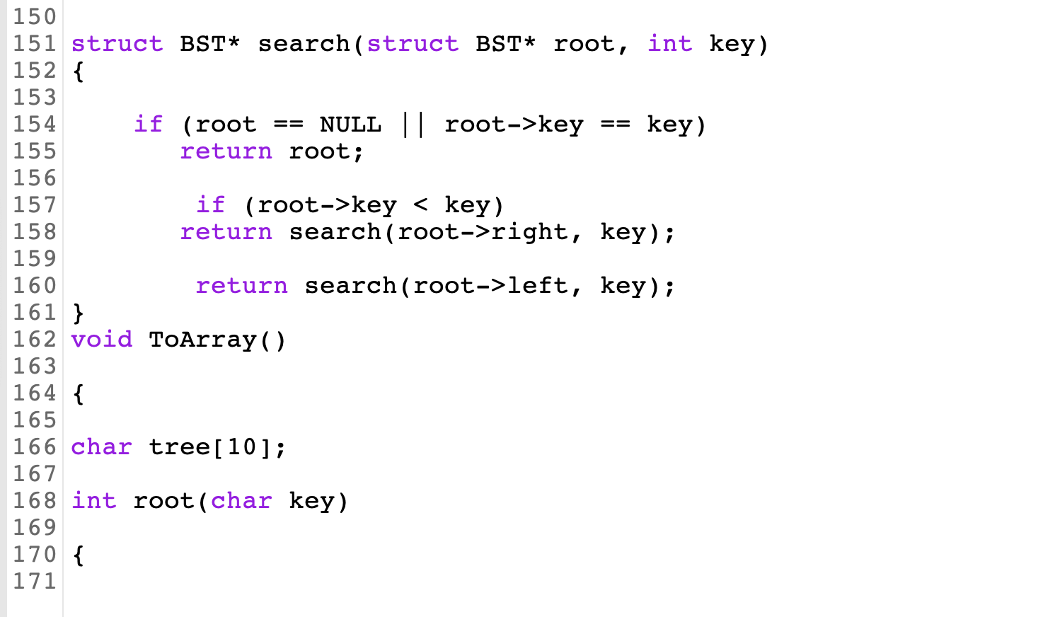 Solved 1 #include 2 using namespace std; 3 4 class BST 5 { | Chegg.com