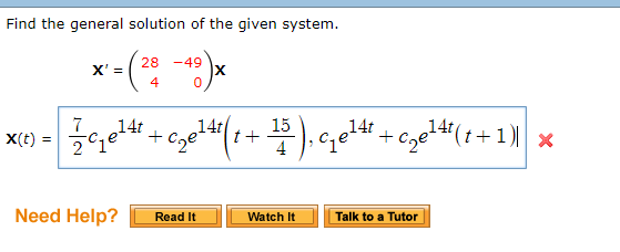 Solved Find the general solution of the given system. X'=( | Chegg.com