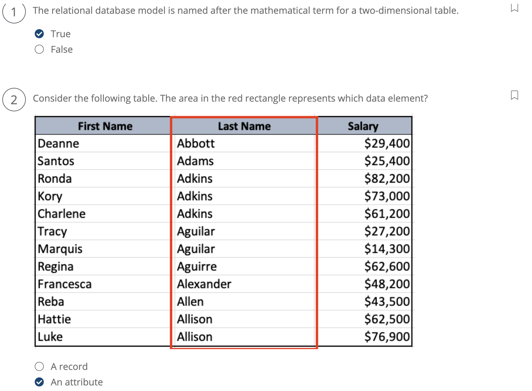 Solved The relational database model is named after the | Chegg.com