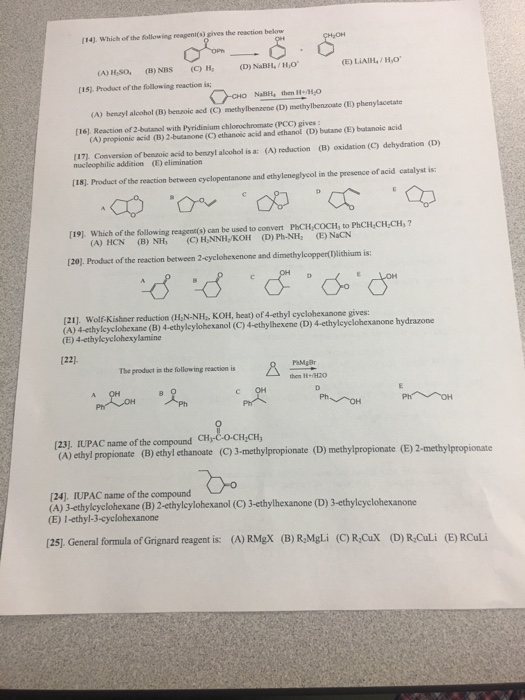 Solved Which of the following reagent (s) can be to convert | Chegg.com