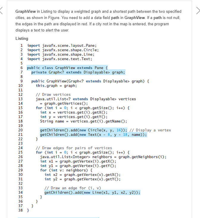 Graphview In Listing To Display A Weighted Graph And 8273