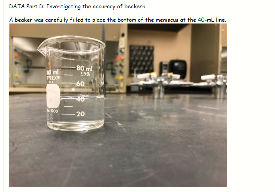 Solved DATA Part D: Investigating the accuracy of beakers A | Chegg.com