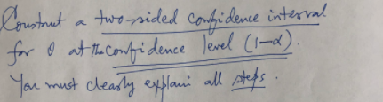Solved Constant a two-sided confidence interval for & at the | Chegg.com
