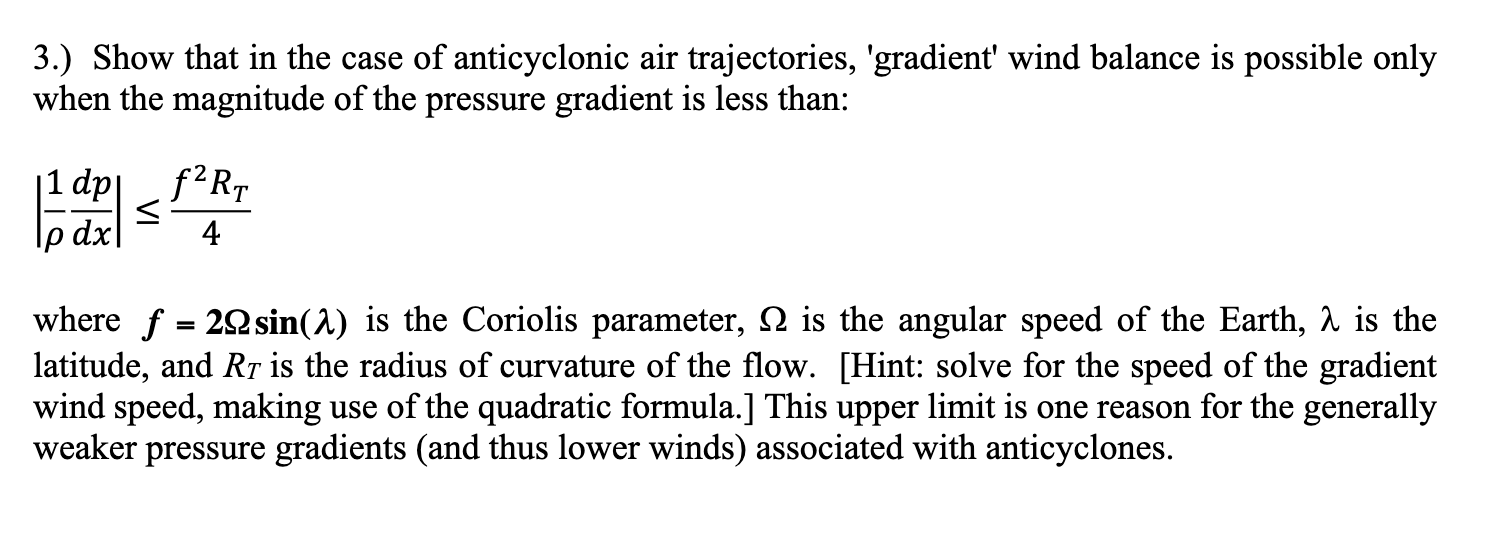 Air Pressure Gradient Formula