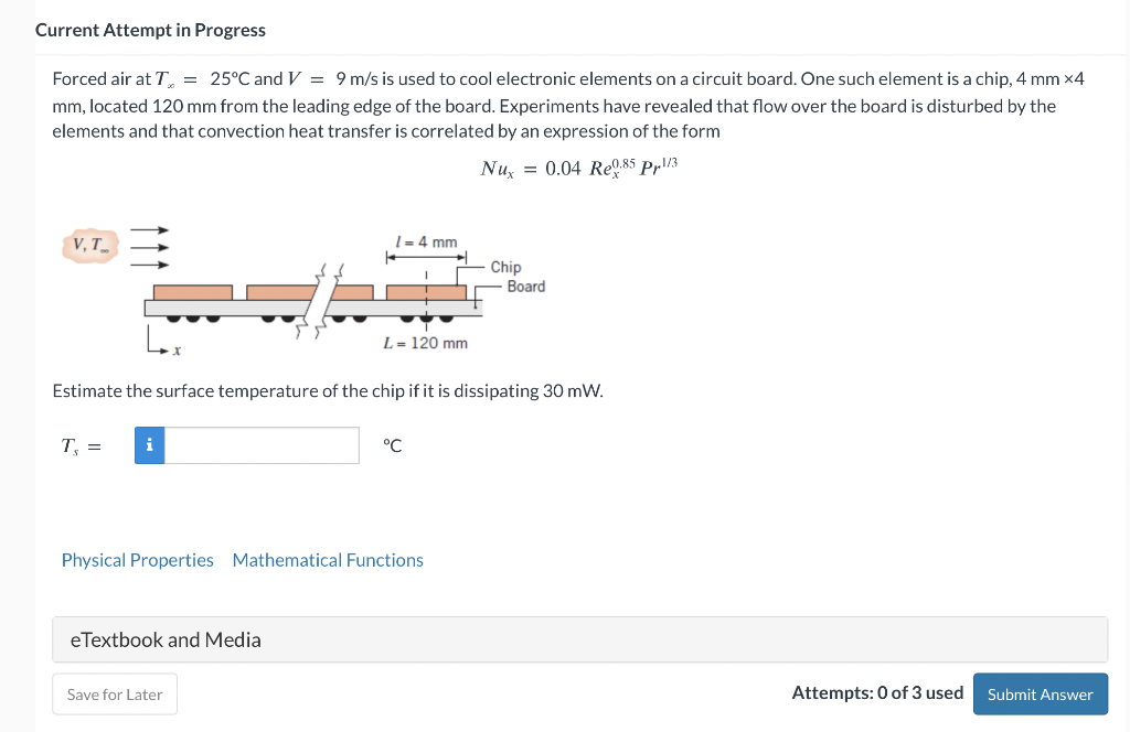 Solved Forced air at T∞=25∘C and V=9 m/s is used to cool | Chegg.com
