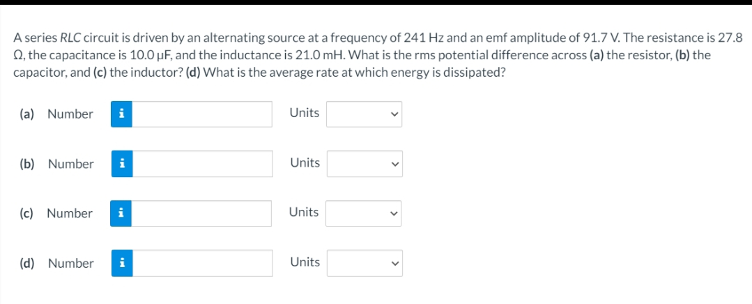 Solved A series RLC circuit is driven by an alternating | Chegg.com