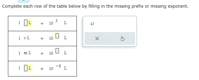 Solved Complete each row of the table below by filling in | Chegg.com