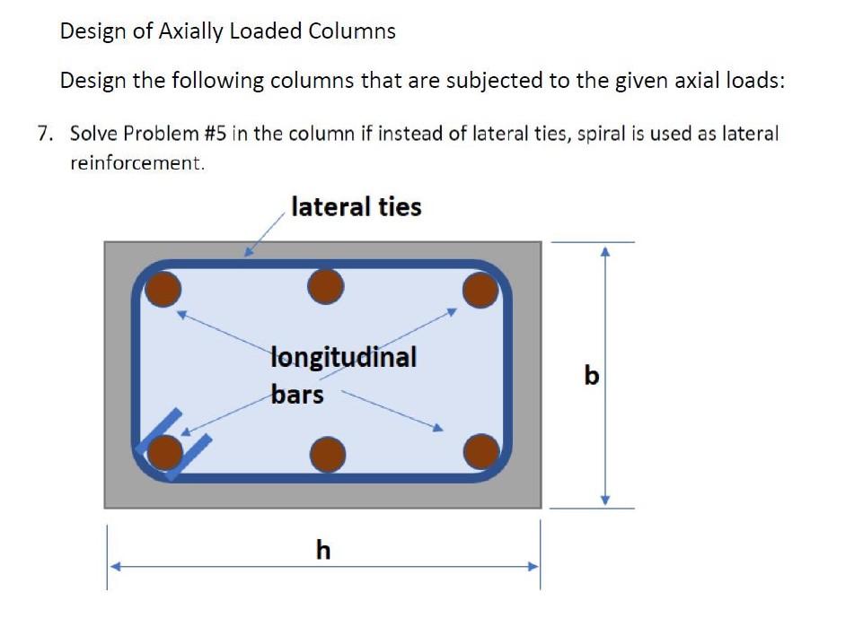 Design of Axially Loaded Columns Design the following | Chegg.com