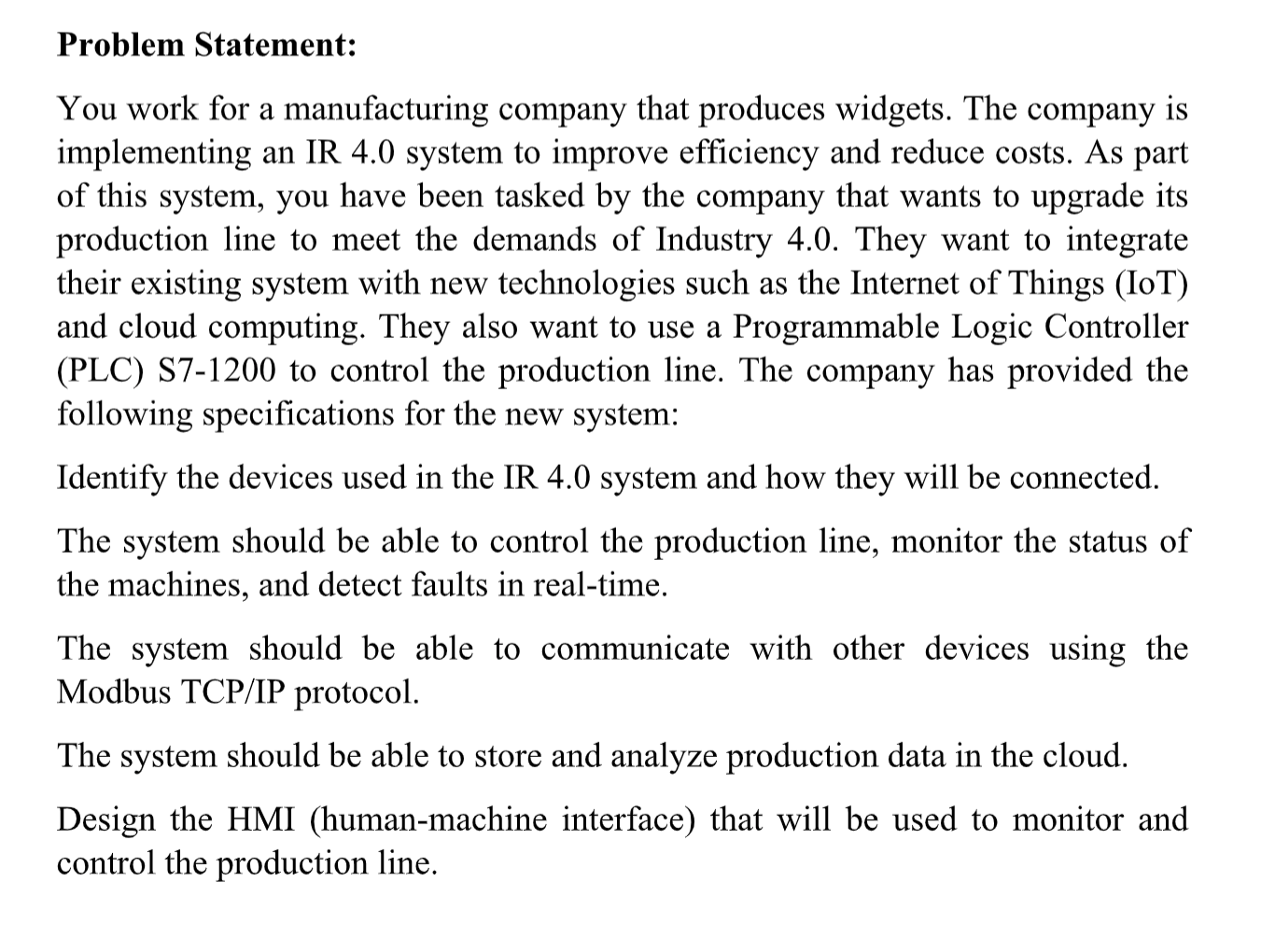 Solved Title: Integrating a Programmable Logic Controller | Chegg.com