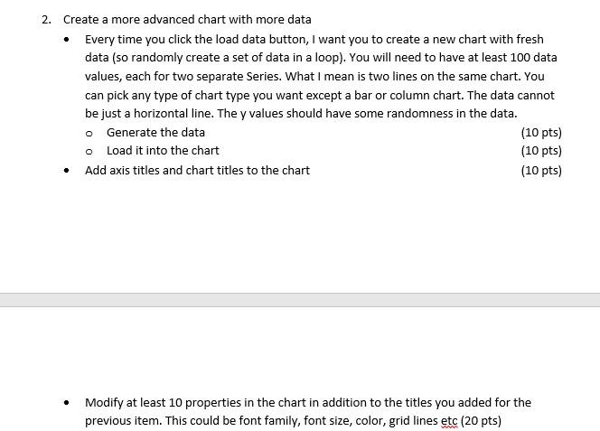 2. Create a more advanced chart with more data • | Chegg.com