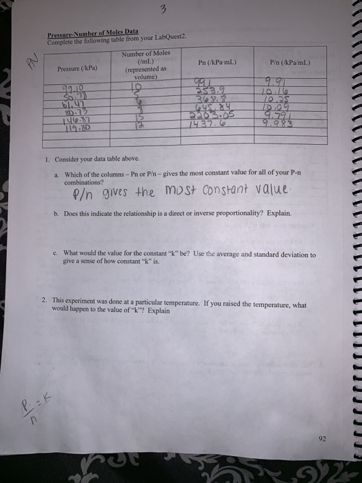 Solved Exploring the Properties of Gases atory Record | Chegg.com