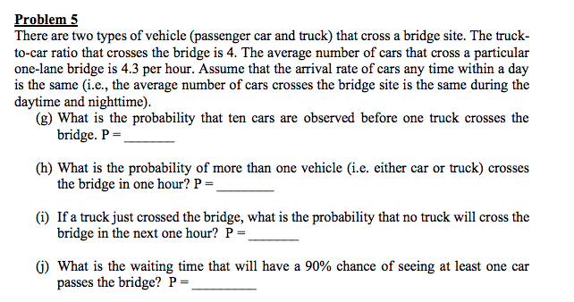 Solved Problem 5 There are two types of vehicle (passenger | Chegg.com