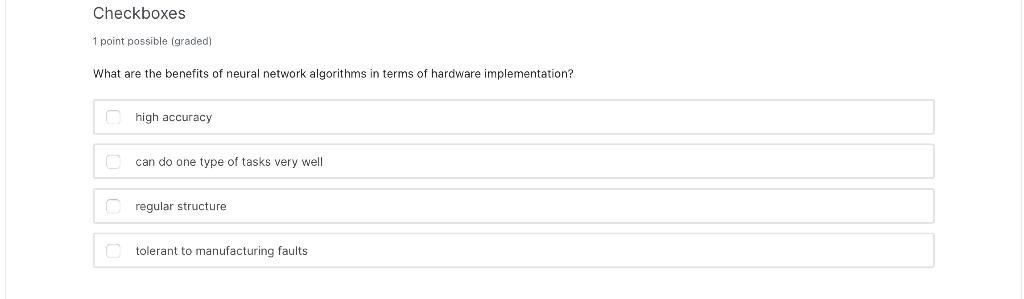 Solved Checkboxes 1 point possible (graded) What are the | Chegg.com