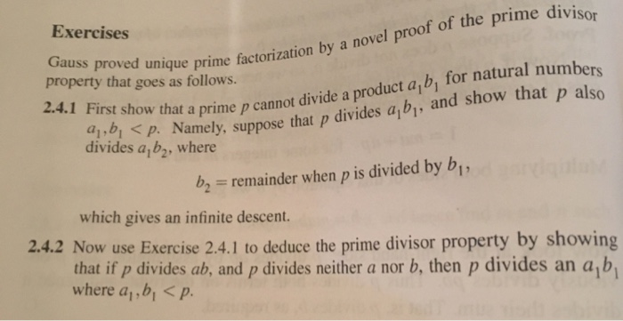 Solved Gauss proved unique prime factorization by a novel | Chegg.com