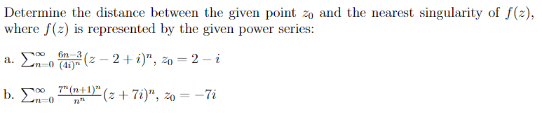 Solved Determine the distance between the given point zo and | Chegg.com