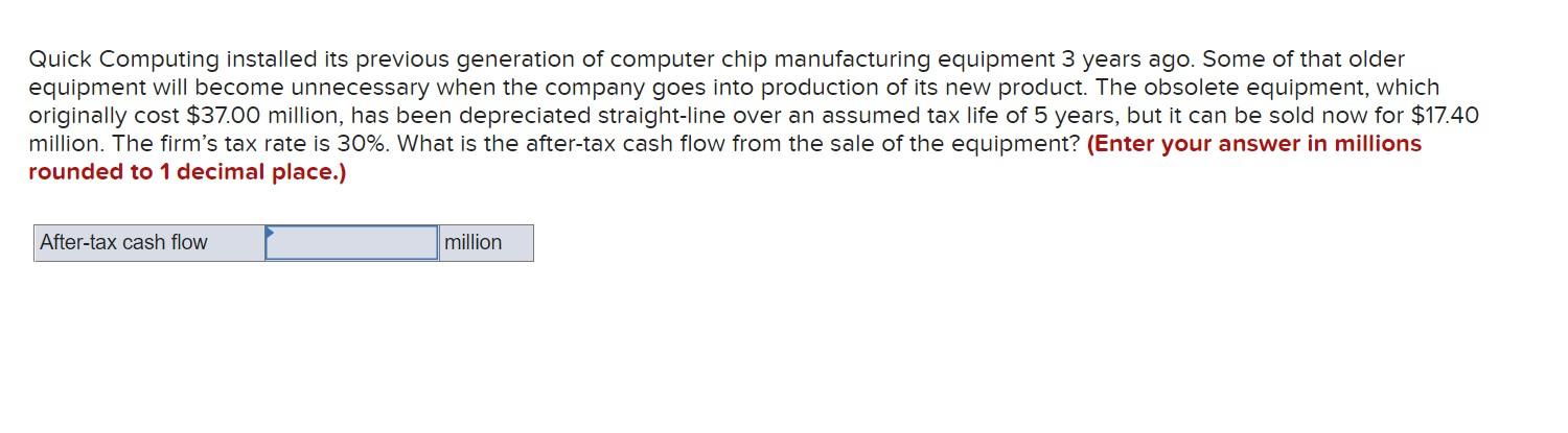 Solved Quick Computing installed its previous generation of | Chegg.com